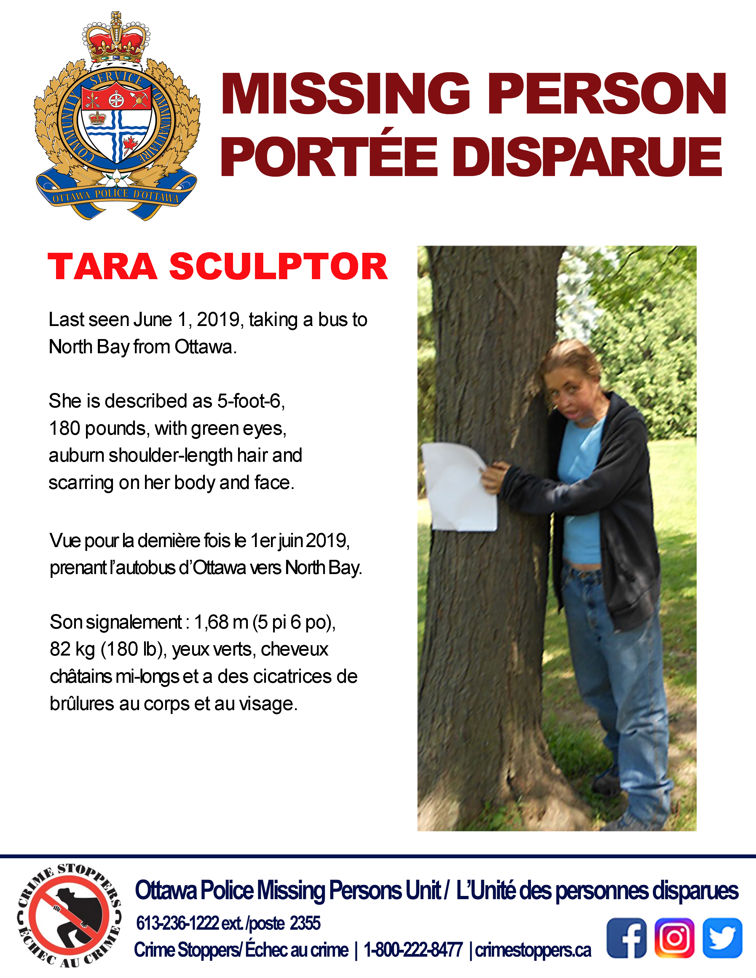 Tara Sculptor, missing 5 years - Ottawa Police Service